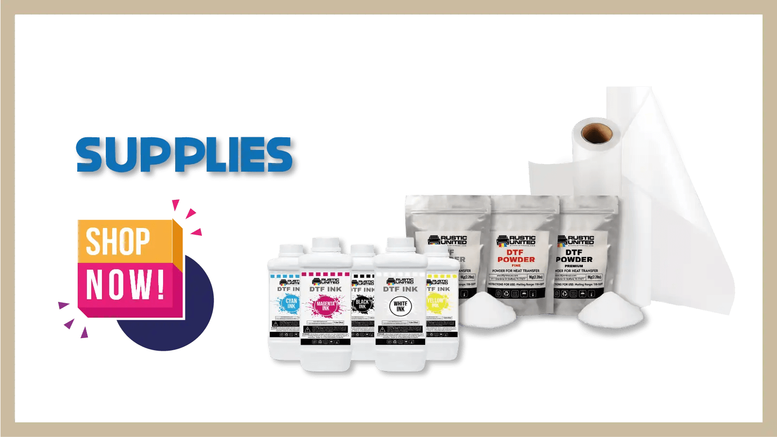 DTF Supplies Sale: Inks, Films & Powder | DTF Printer USA
