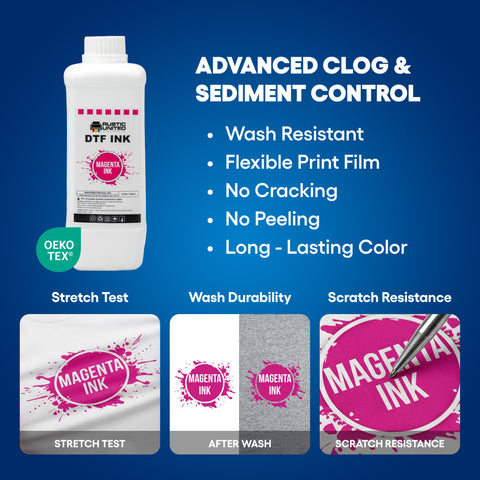DTF Printer USA Magenta Ink - 1 Liter | High-Quality, Opaque, Long ...